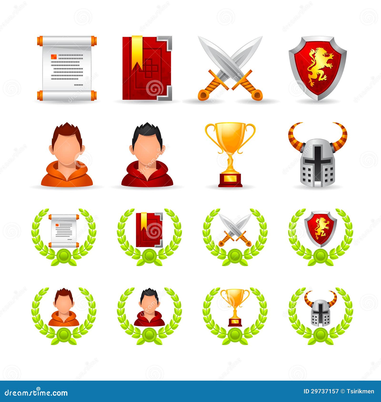 Set of Icons on a Theme Game Stock Vector - Illustration of reward ...