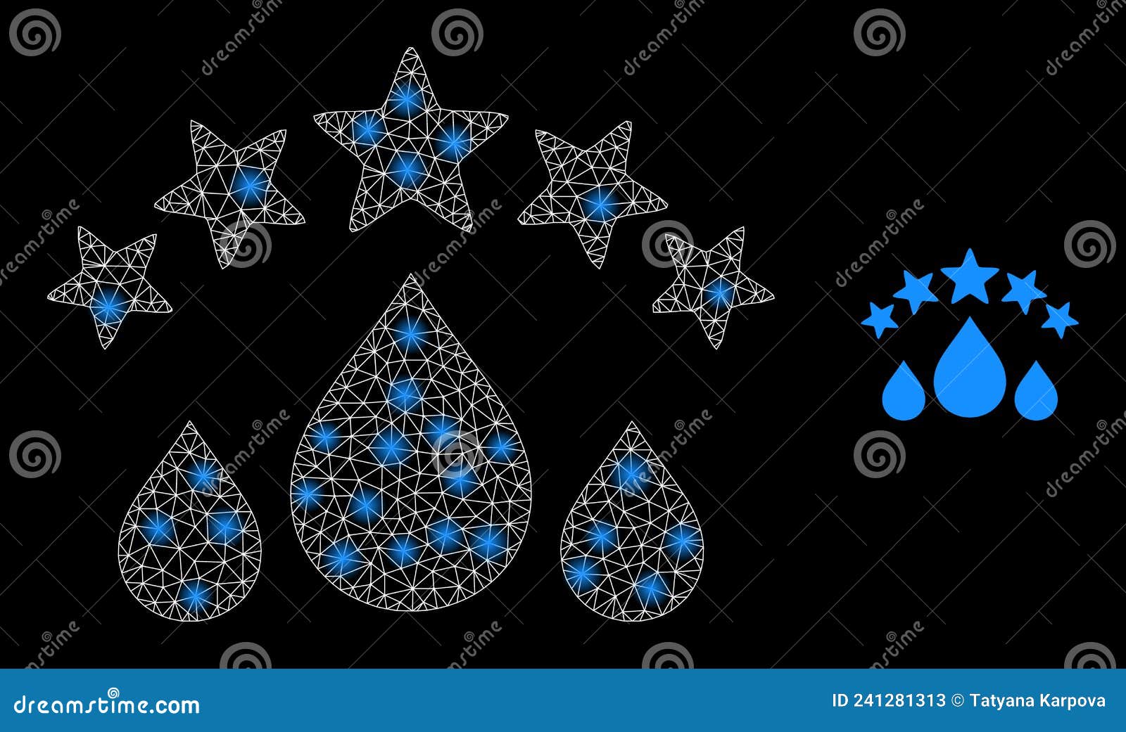 Quality Water Drops Icon - Triangulated Mesh with Glare Dots Stock ...