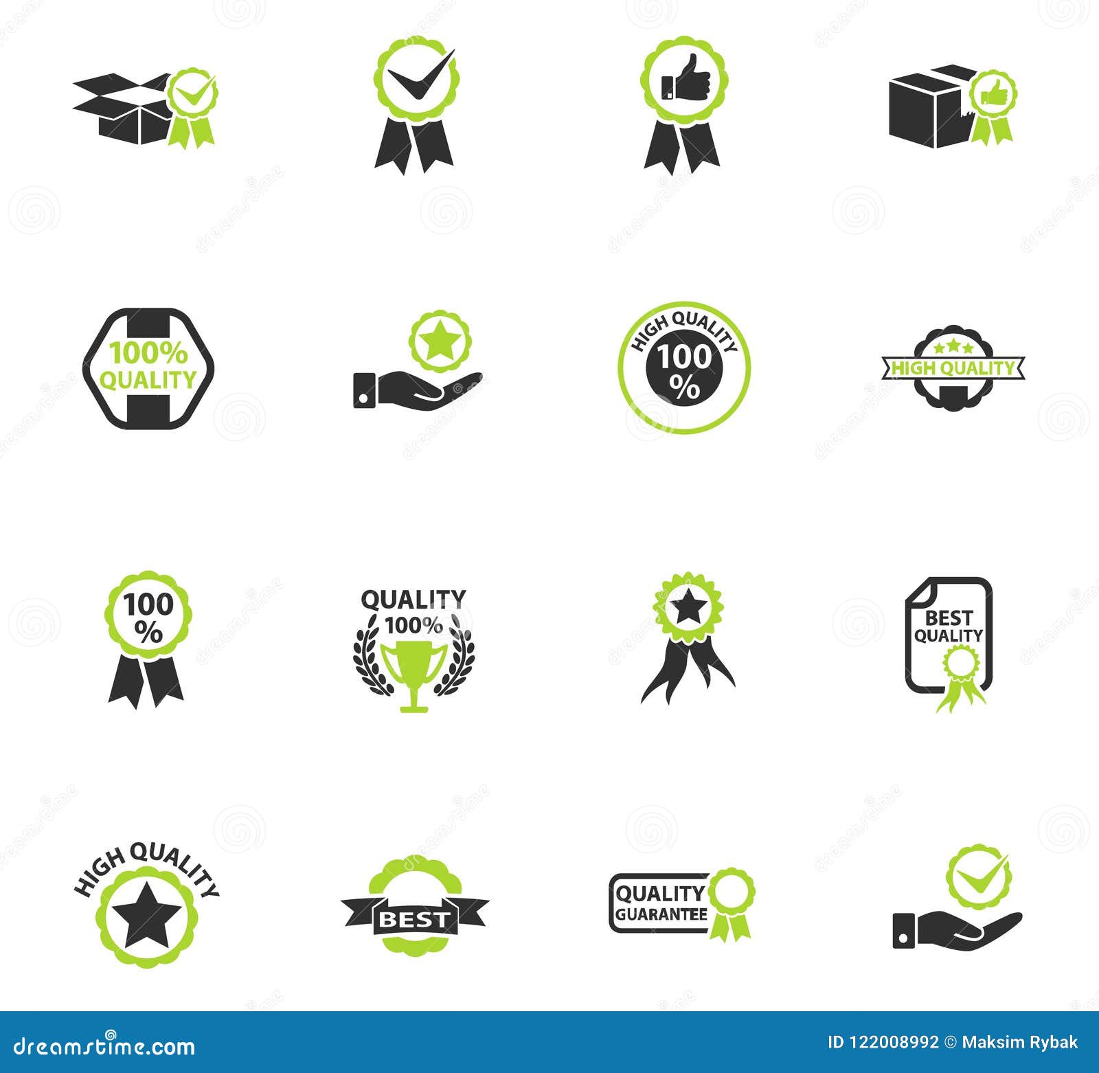 Quality icon set stock vector. Illustration of icon - 122008992