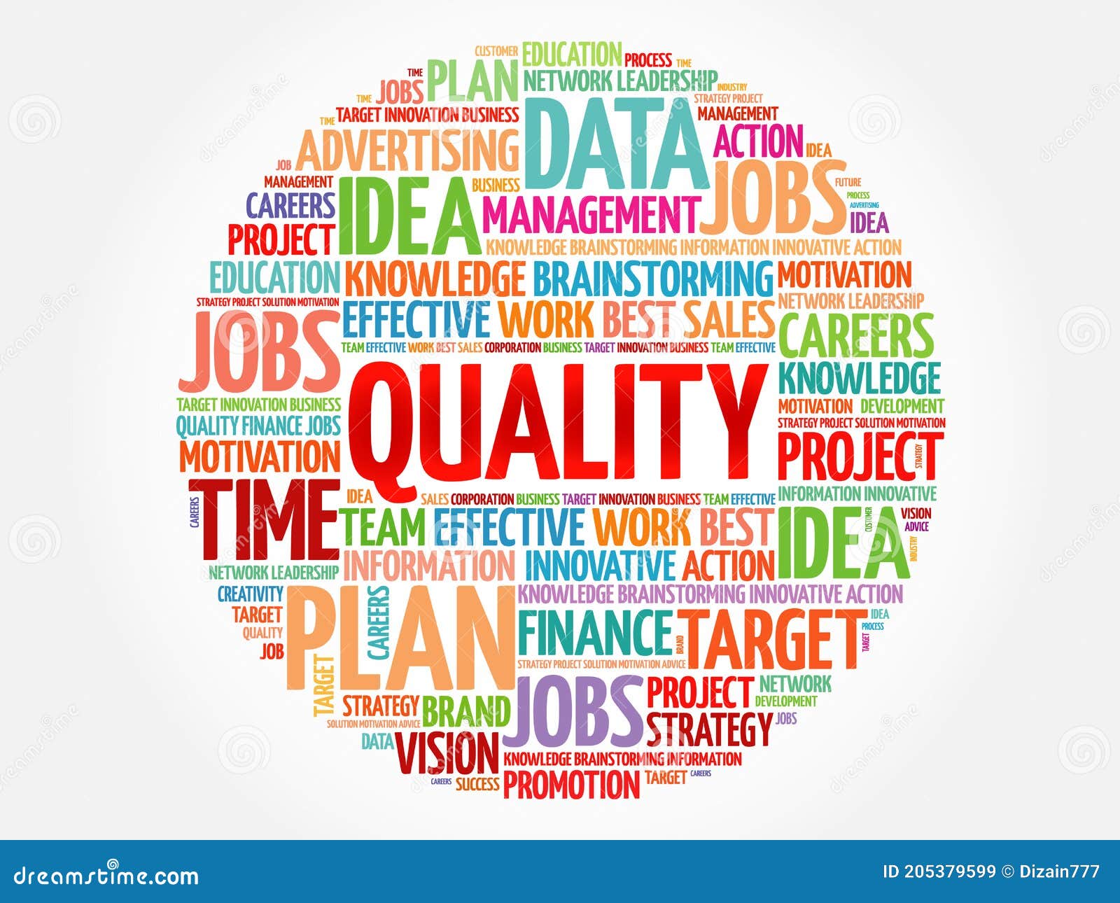 Quality word cloud stock illustration. Illustration of design - 205379599