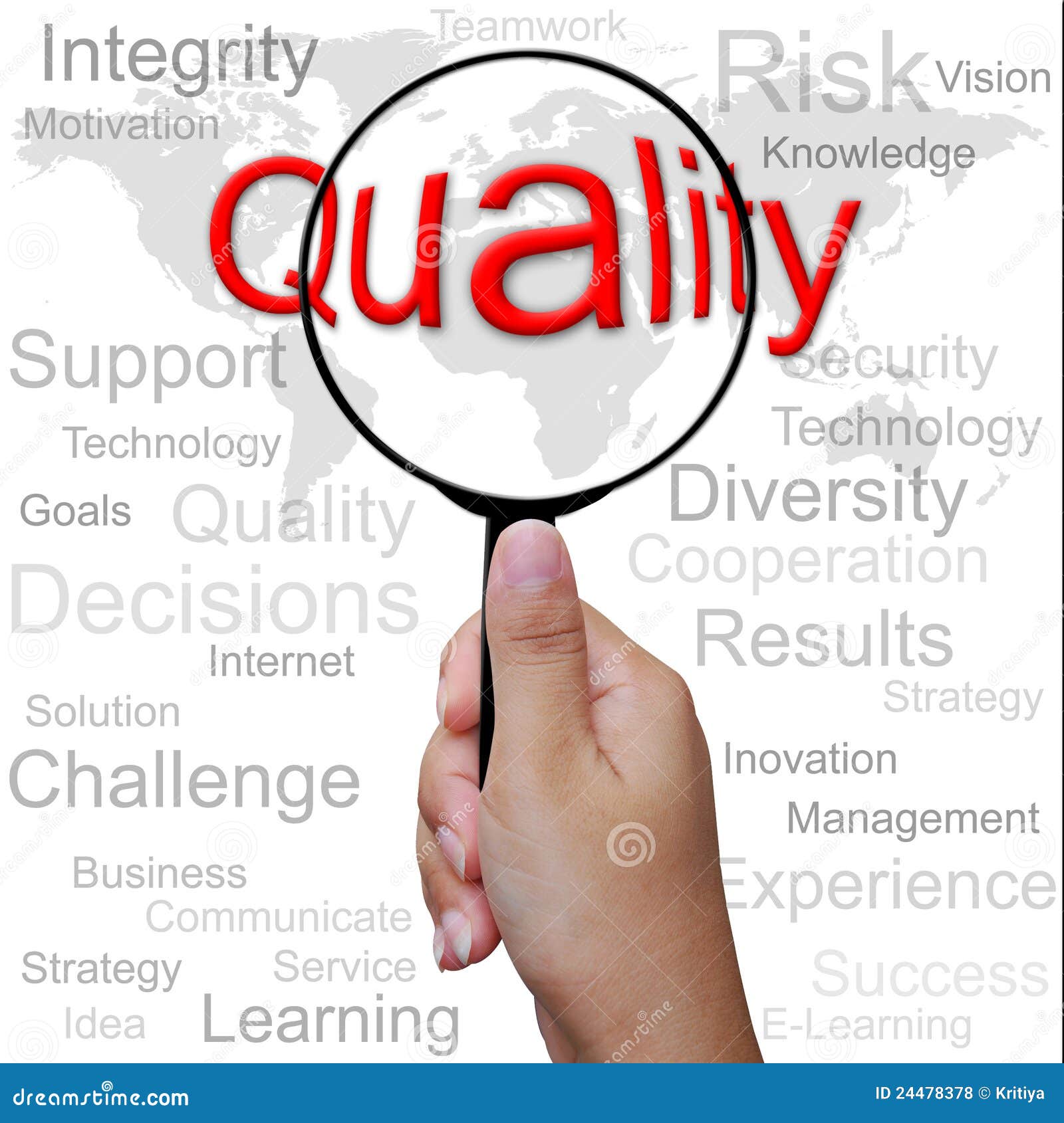 Quality, Word in Magnifying Glass Stock Photo - Image of investigate ...