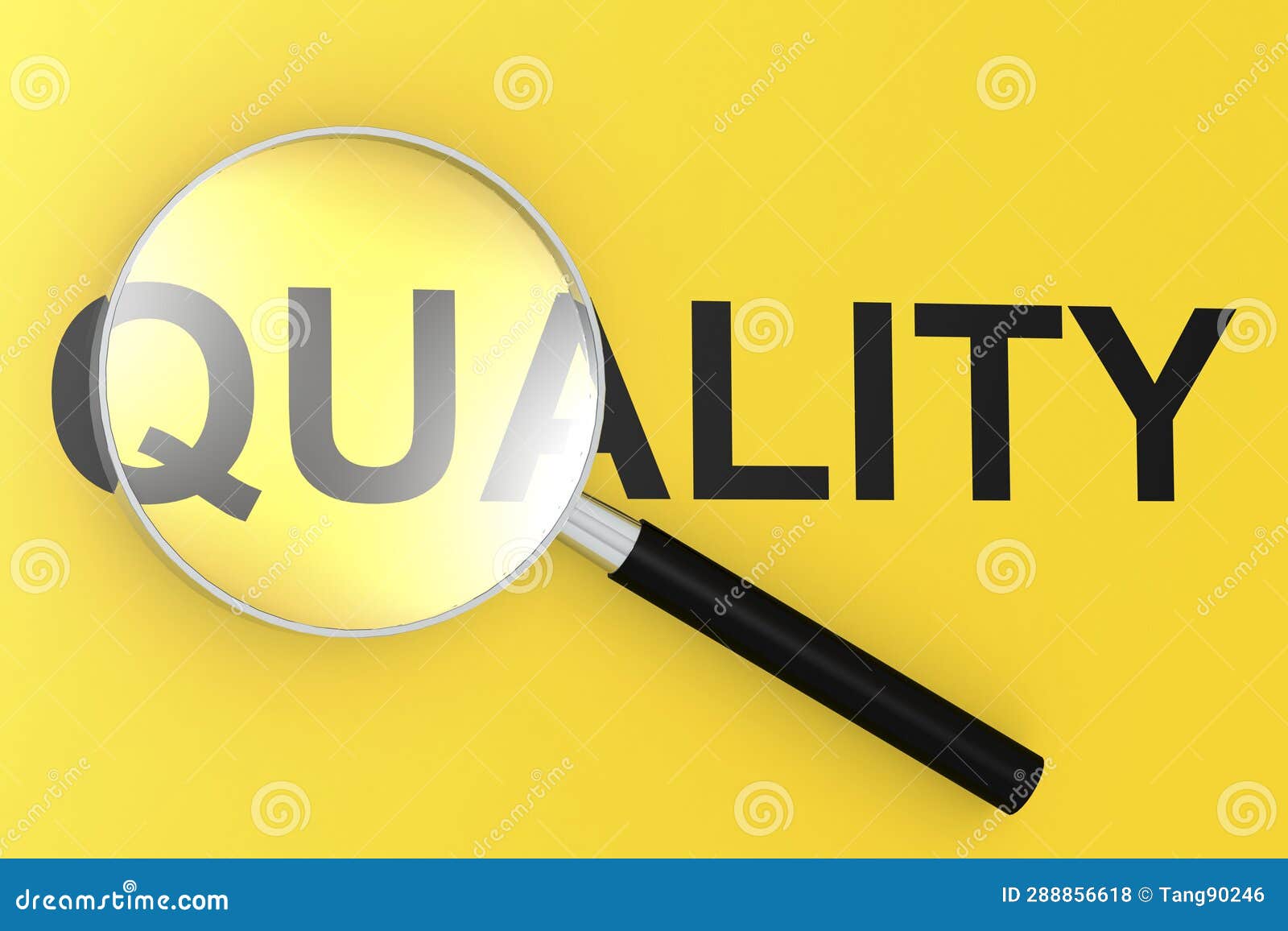 Quality Word with Magnifying Glass Stock Illustration - Illustration of ...