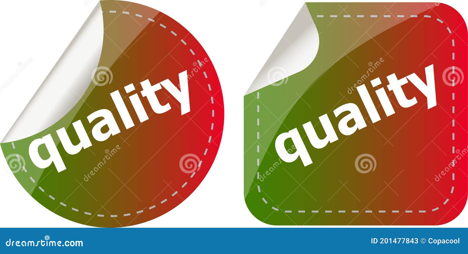 Quality Word on Stickers Button Set, Label Stock Illustration ...