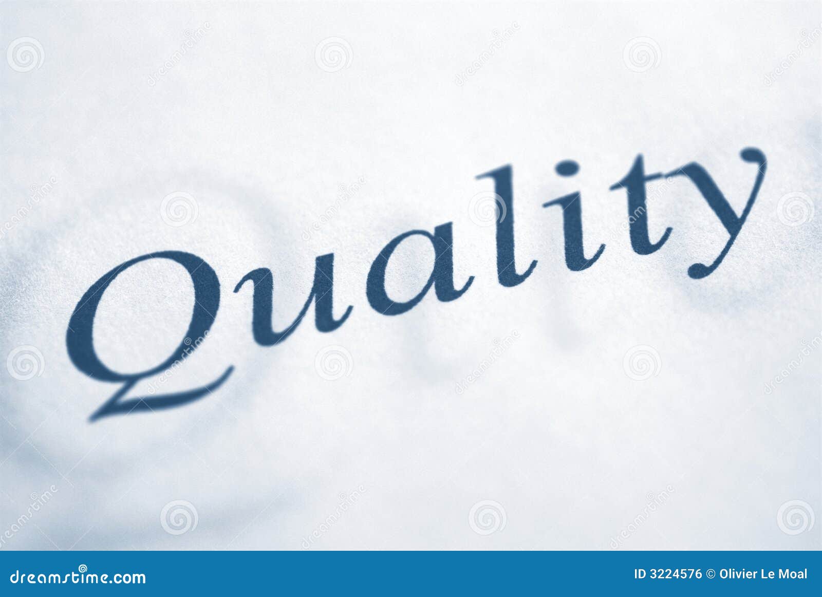 Quality Word on a White Paper Stock Photo - Image of blue, sheet: 3224576