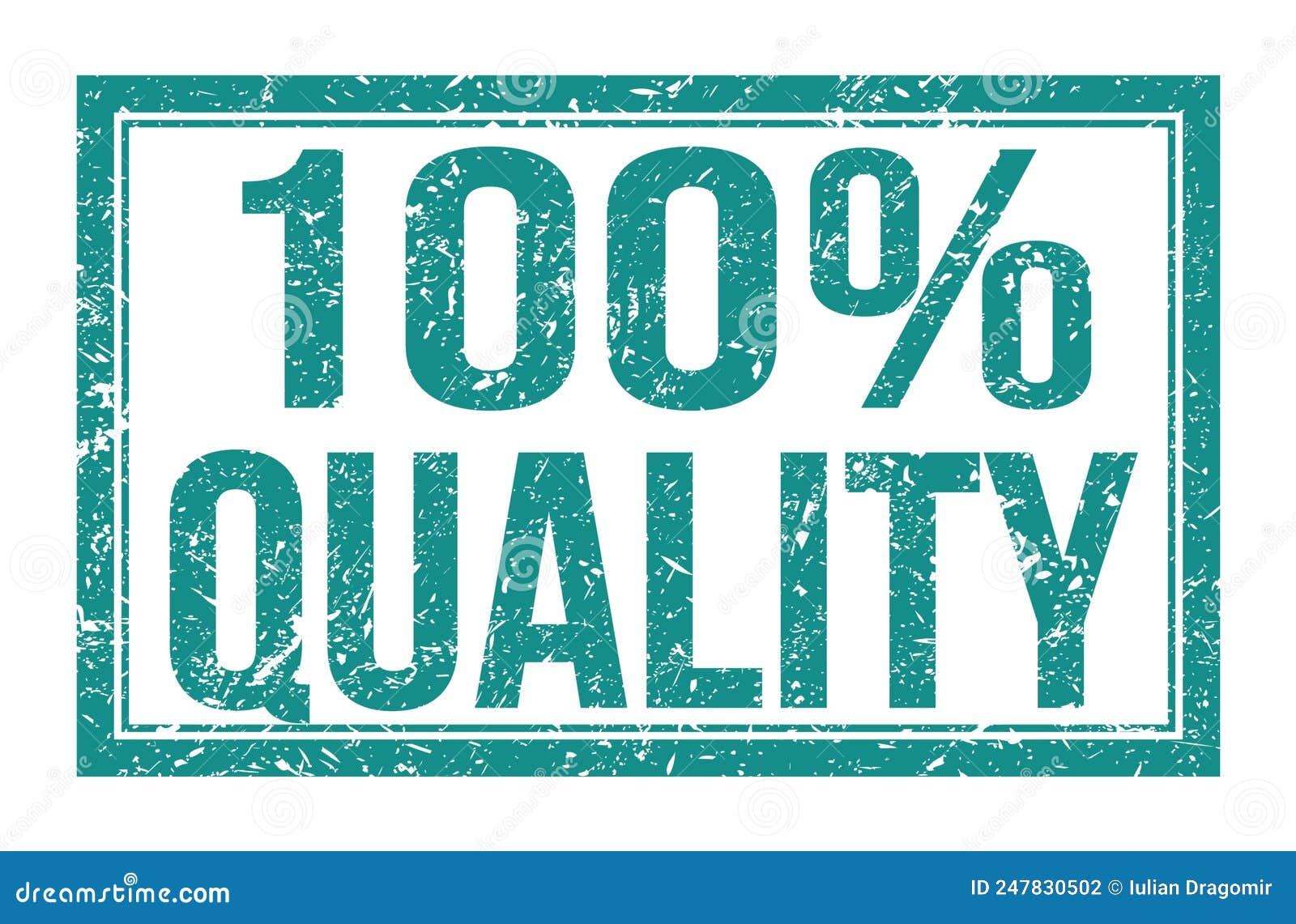100 QUALITY, Words on Blue Rectangle Stamp Sign Stock Illustration ...