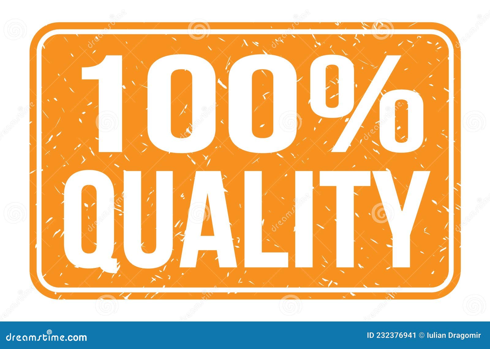 100 QUALITY, Words on Orange Rectangle Stamp Sign Stock Illustration ...