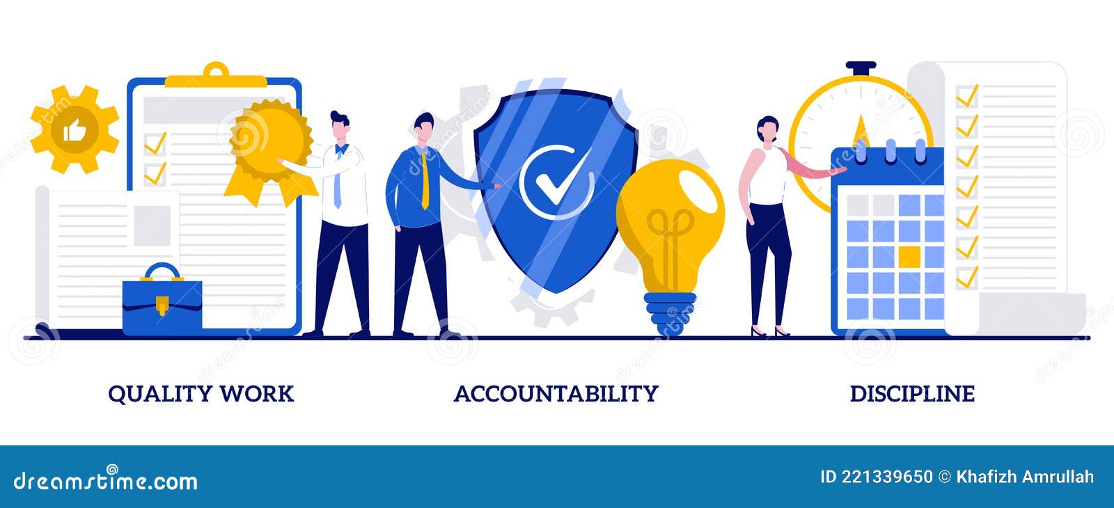 Quality Work, Accountability, Discipline Concept with Tiny People. Task ...