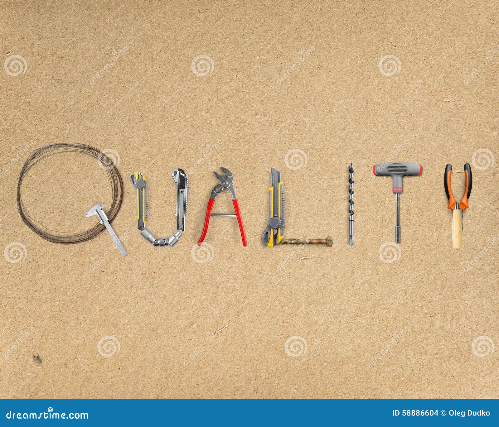 Quality Written With Work Tools Stock Photo | CartoonDealer.com #58886604