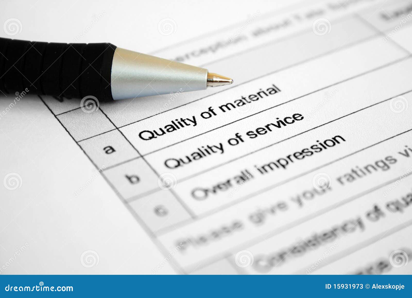 Qualitysurvey stock image. Image of business, industries - 15931973