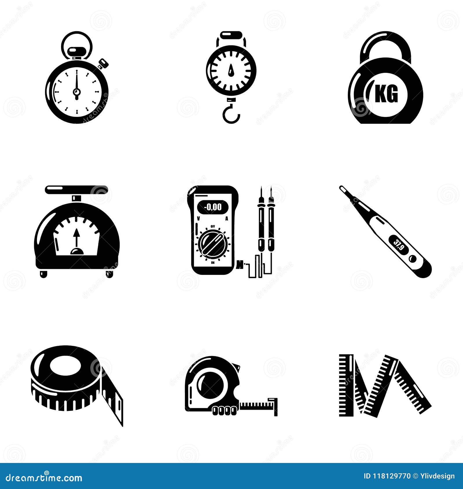 Quantify Icons Set, Simple Style Stock Vector - Illustration of ...