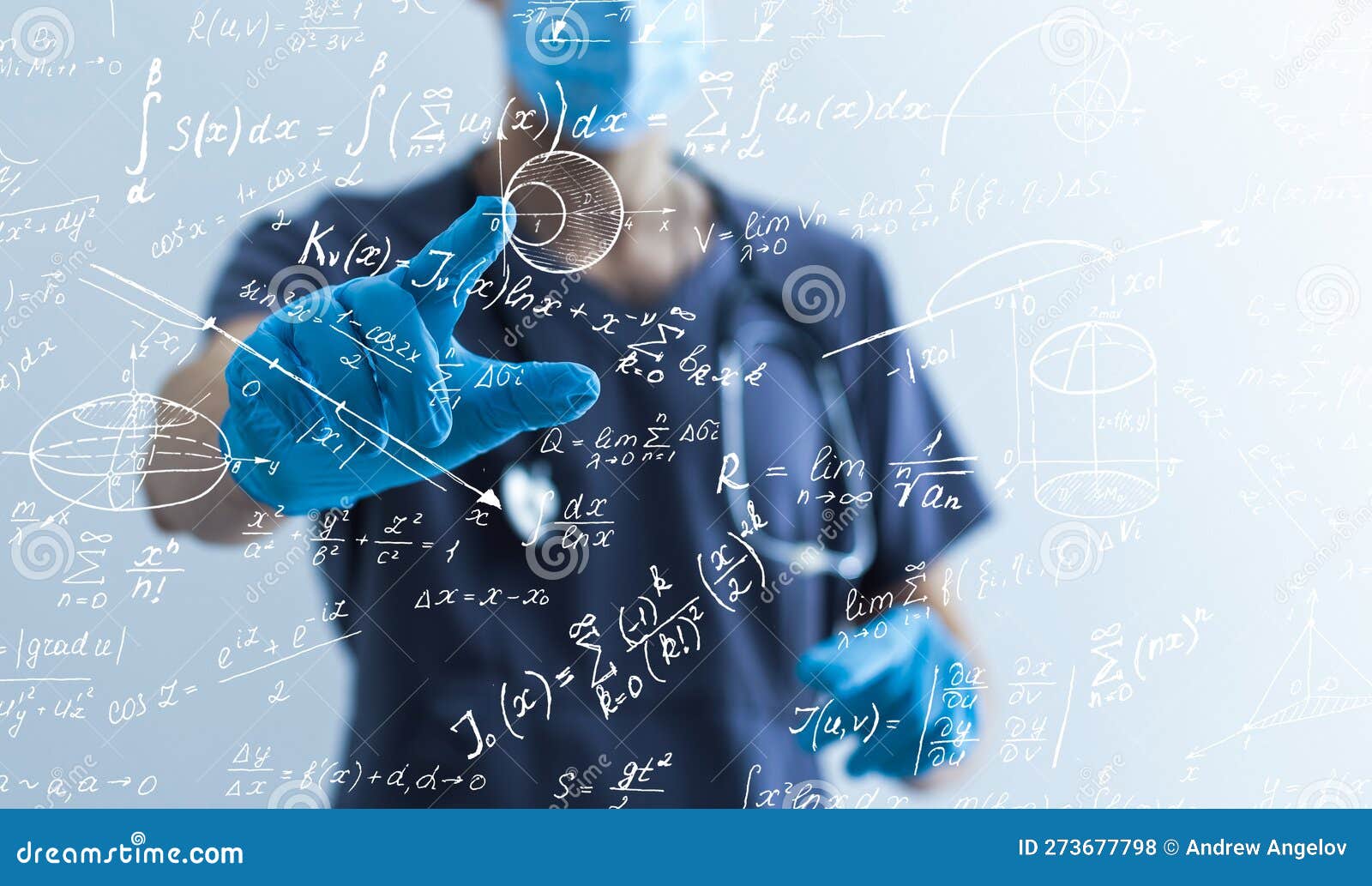 Quantitative Analyst is Drawing Different Math Formulas on the Glass ...