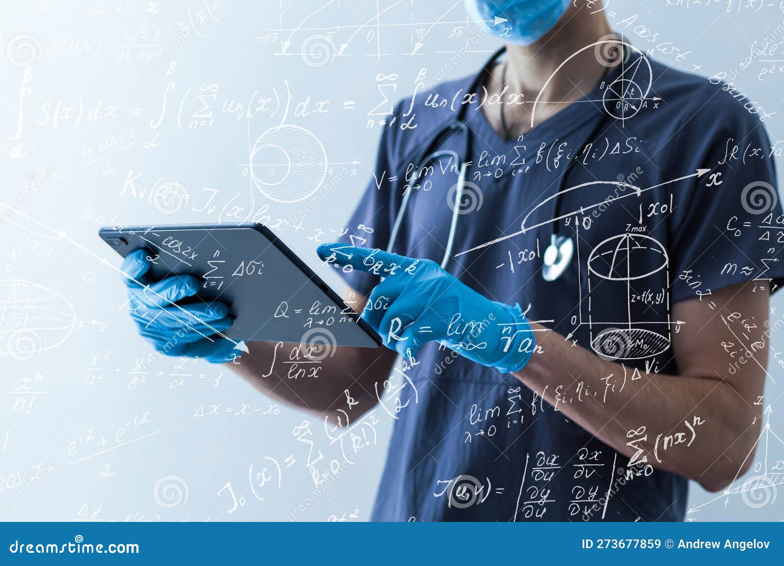 Quantitative Analyst is Drawing Different Math Formulas on the Glass ...