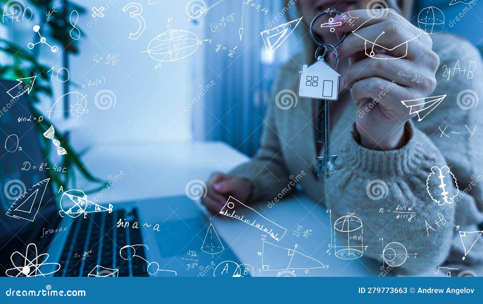 Quantitative Analyst is Drawing Different Math Formulas on the Glass ...