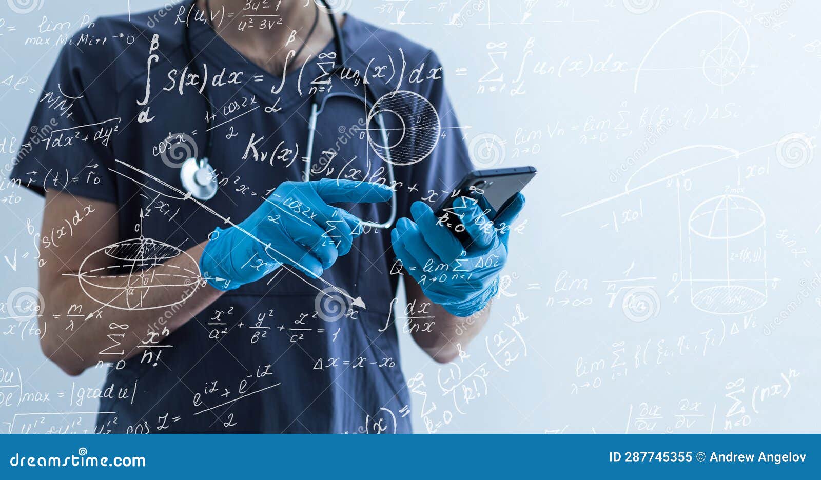 Quantitative Analyst is Drawing Different Math Formulas on the Glass ...