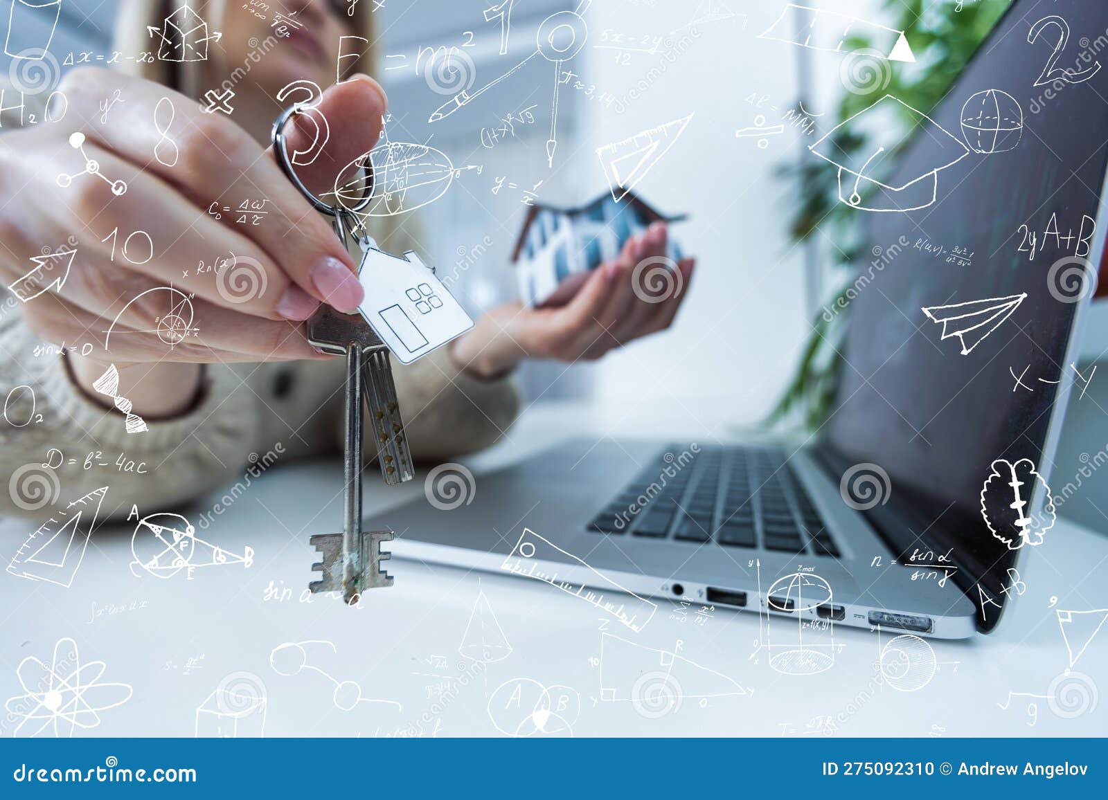 Quantitative Analyst is Drawing Different Math Formulas on the Glass ...