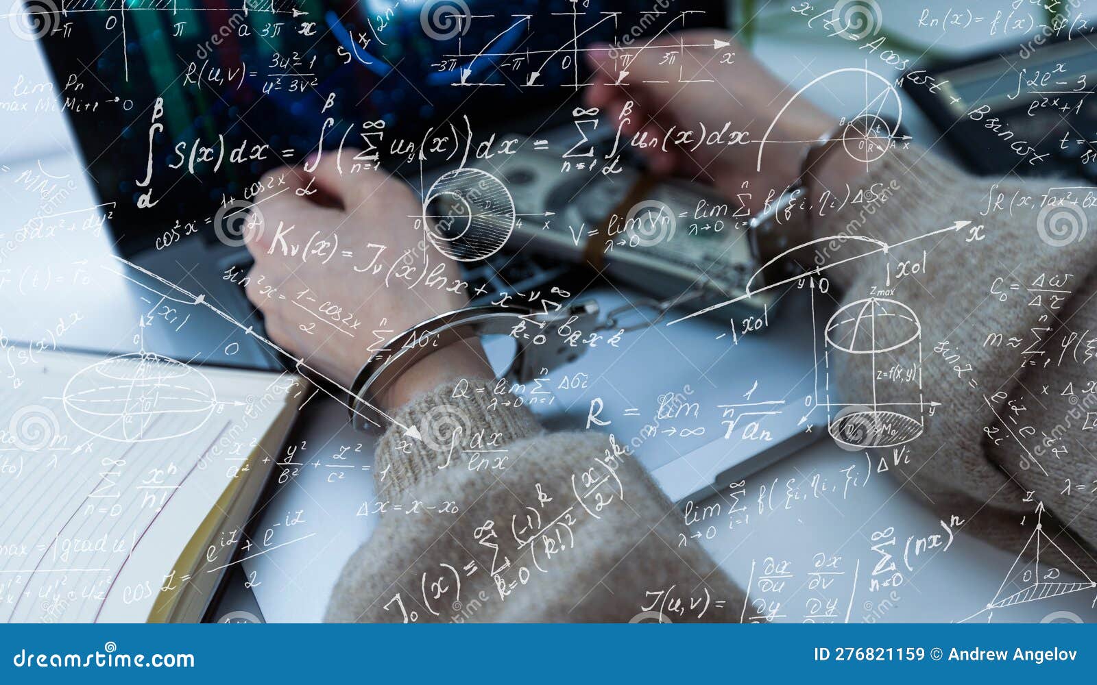 Quantitative Analyst is Drawing Different Math Formulas on the Glass ...