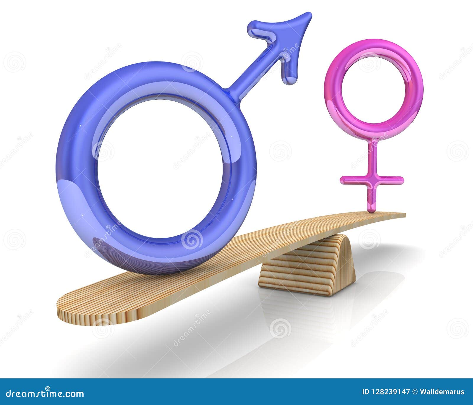 The Symbols Of The Male And Female Are Weighed On The Scales Stock