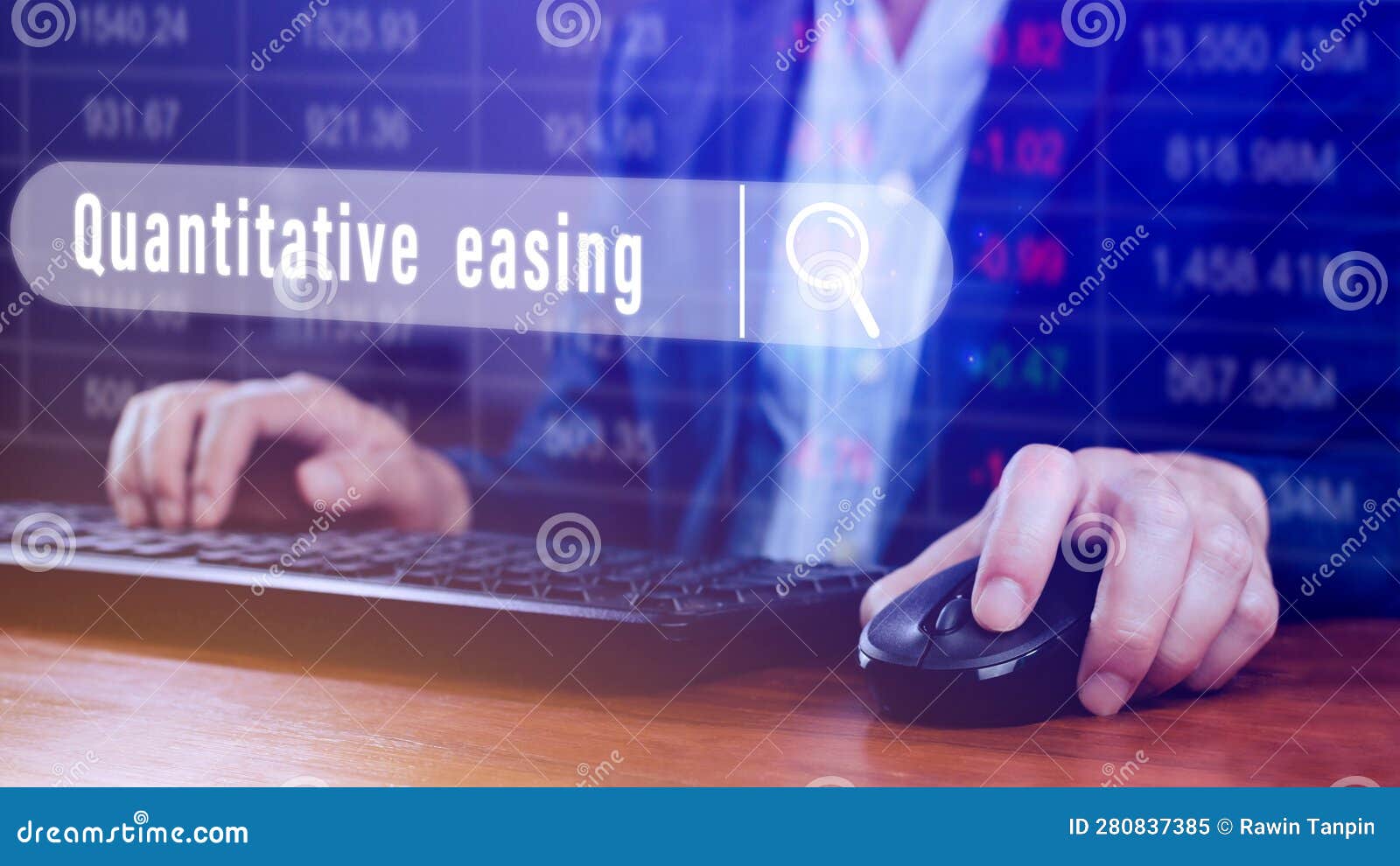 Quantitative Easing Written in Search Bar with the Financial Data ...