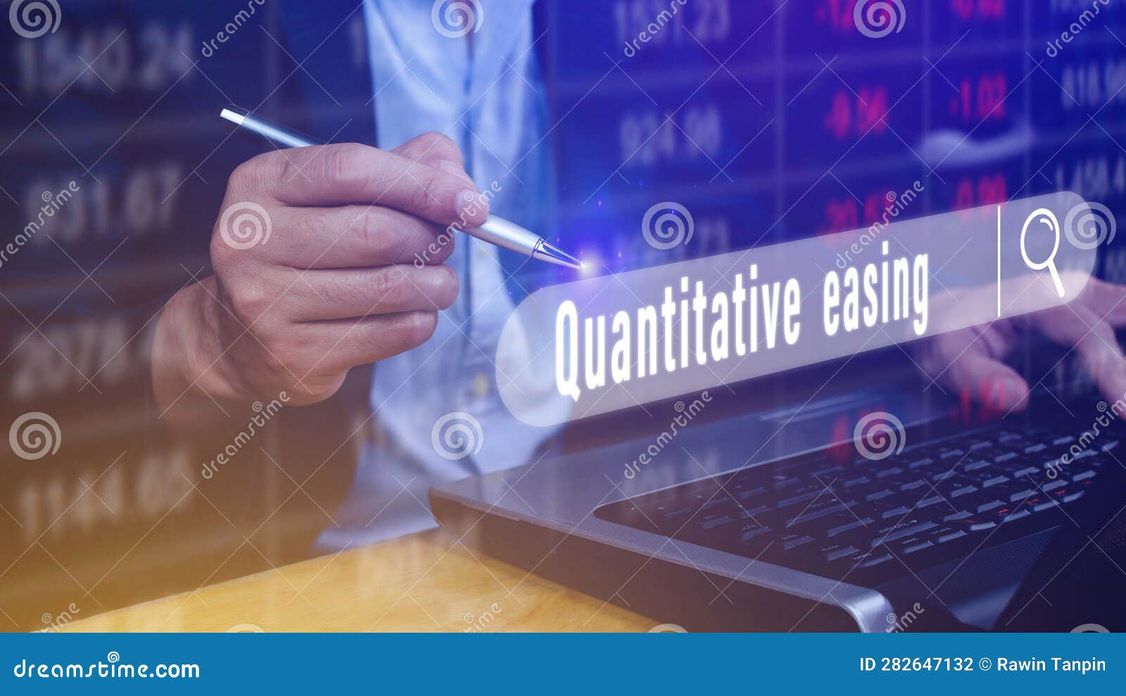 Quantitative Easing Written in Search Bar with the Financial Data ...