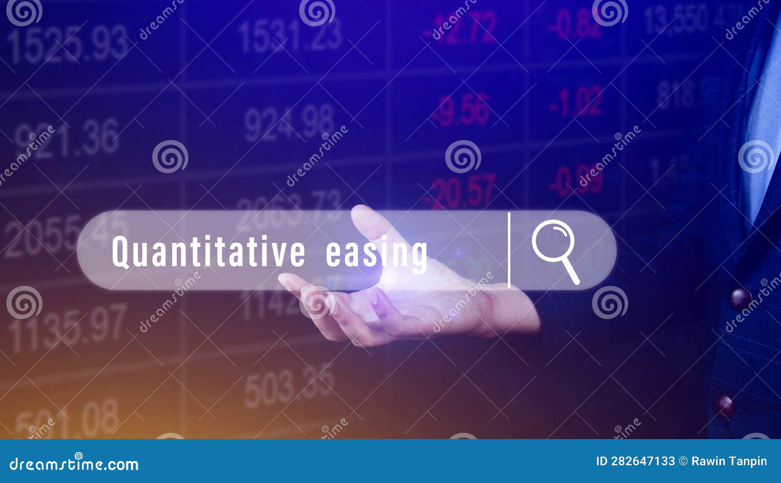 Quantitative Easing Written in Search Bar with the Financial Data ...