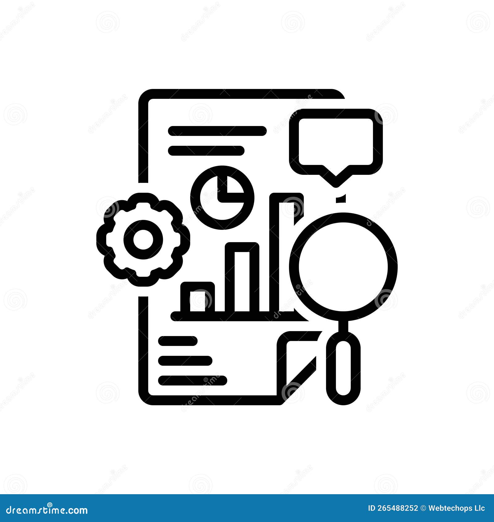 Black Line Icon for Quantitative, Data and Research Stock Vector ...