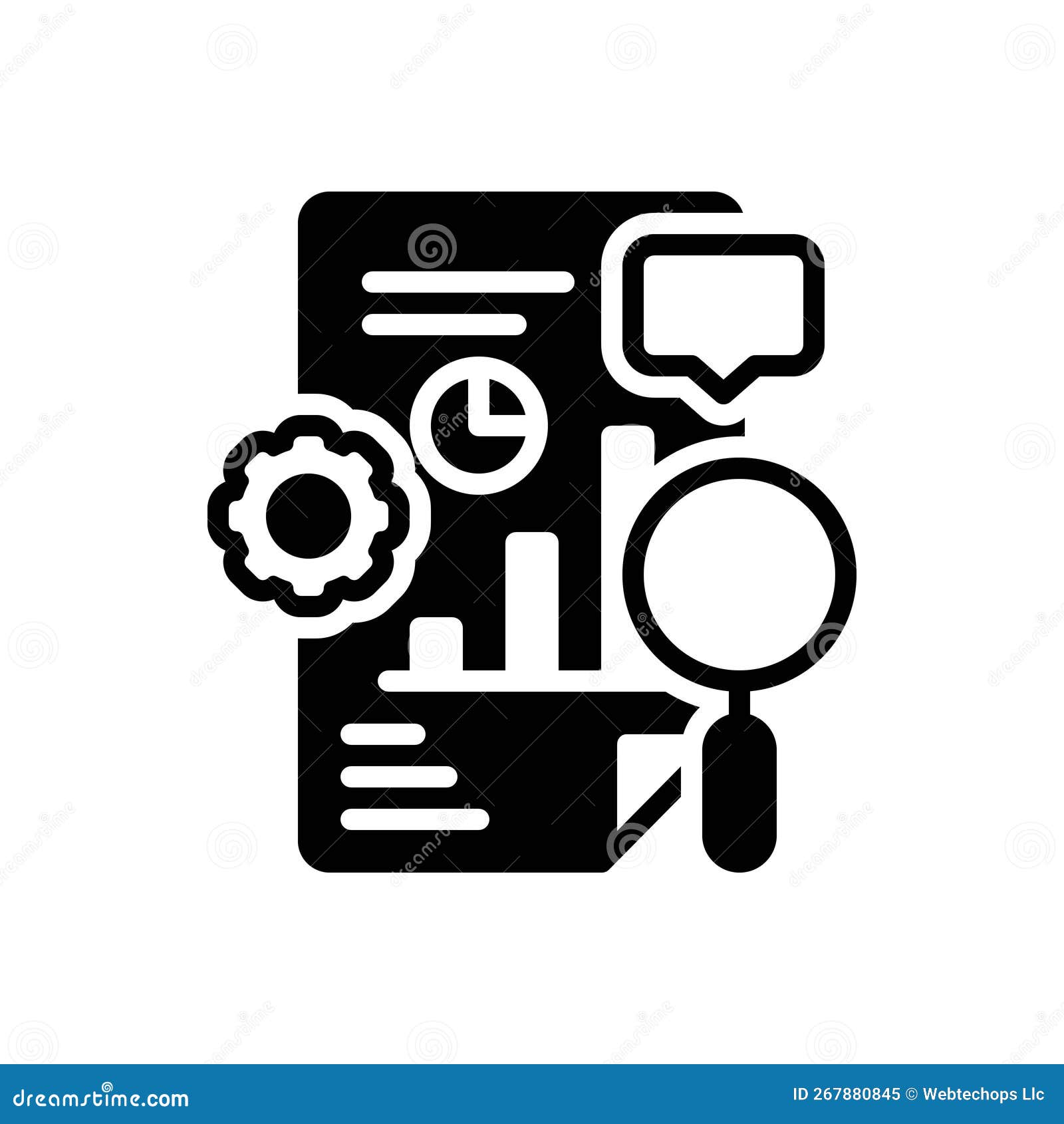 Black Solid Icon for Quantitative, Data and Research Stock Illustration ...