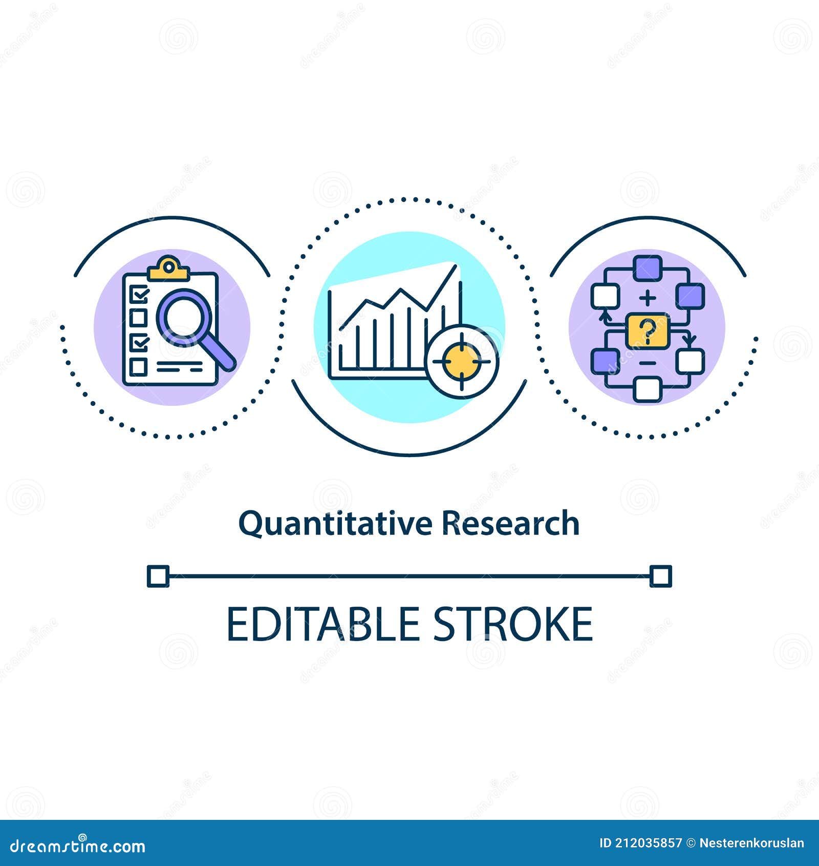 Quantitative Research Icon, Black Vector Sign With Editable Strokes ...