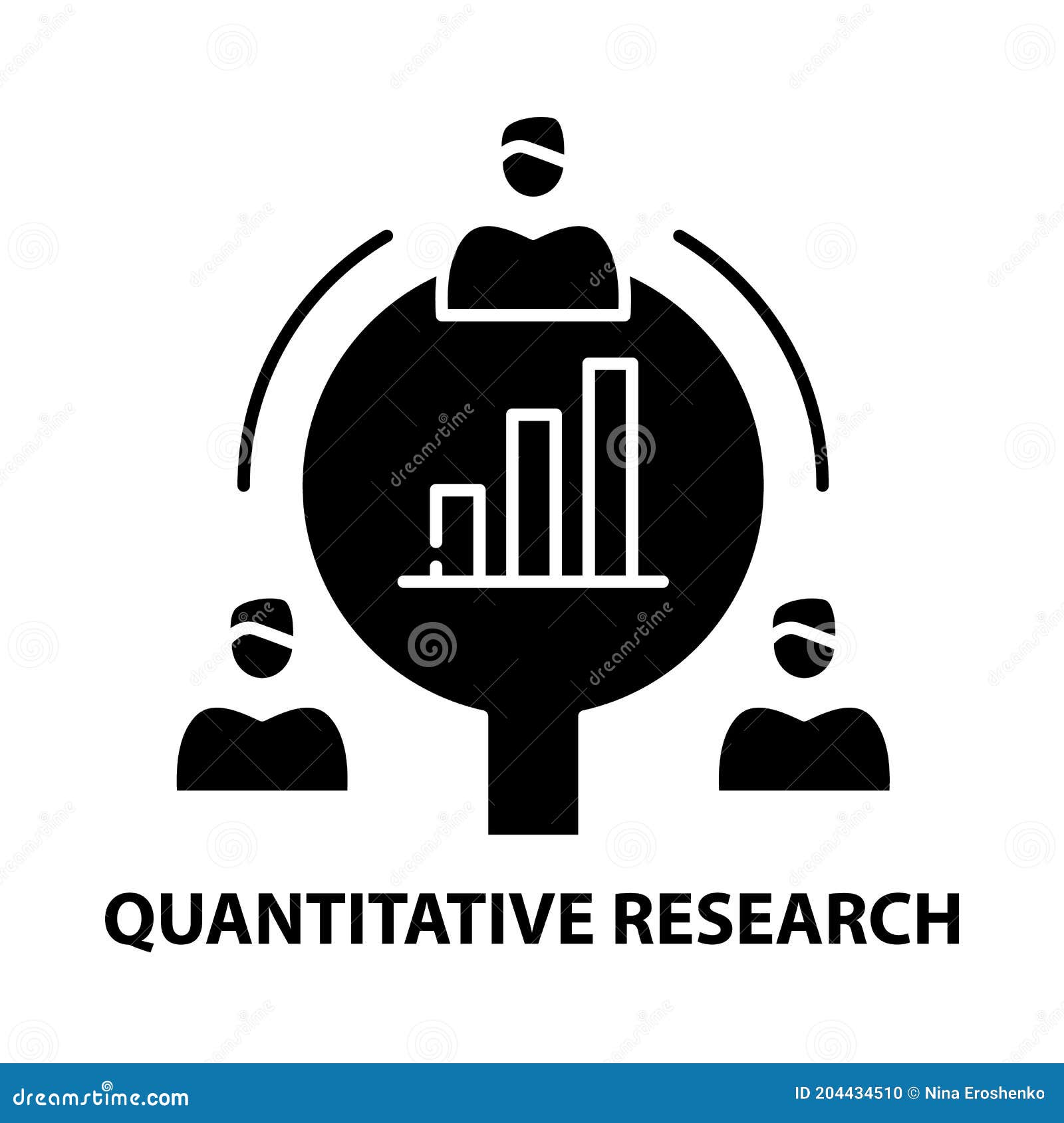 Quantitative Research Icon, Black Vector Sign with Editable Strokes ...