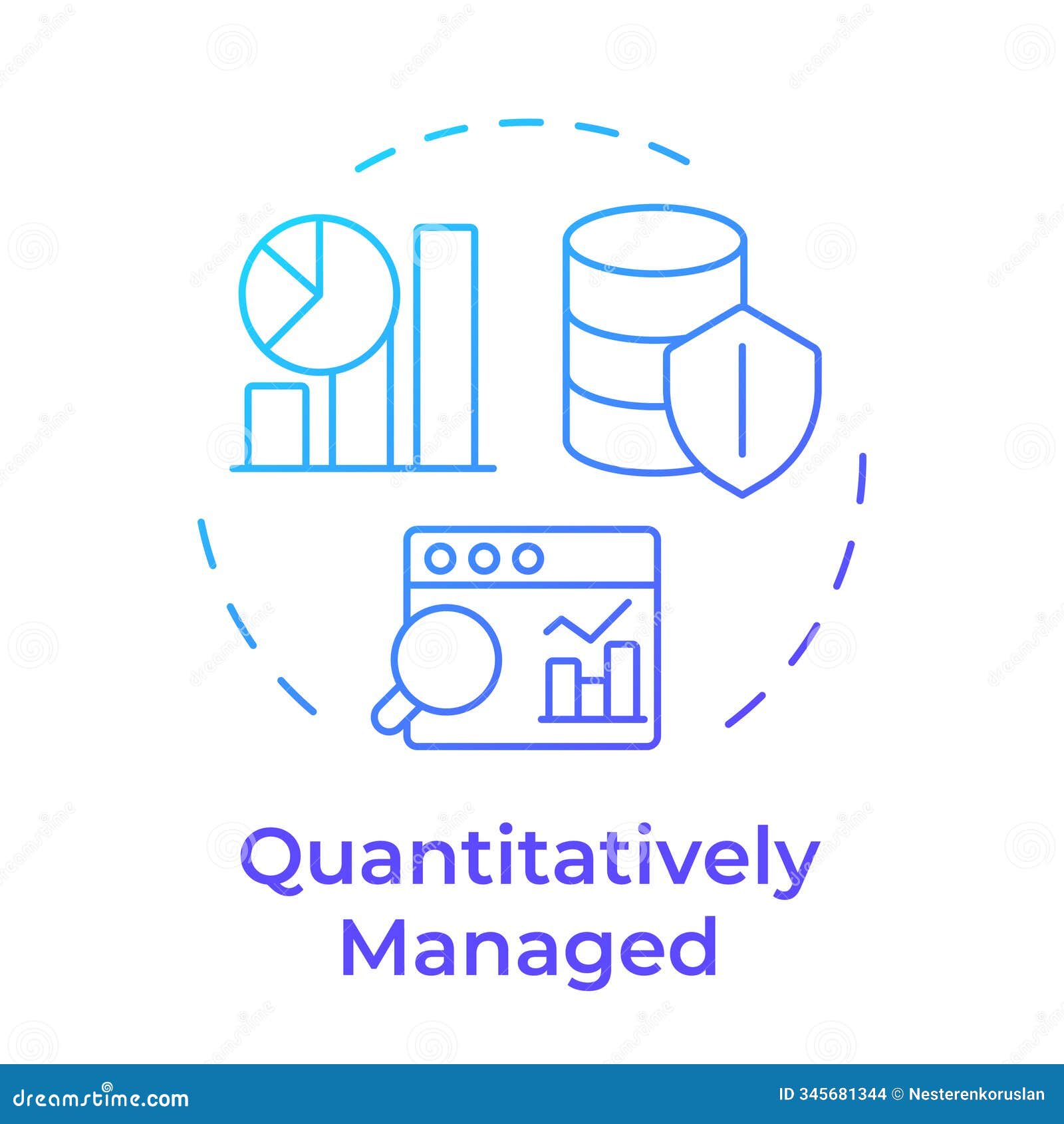 Quantitatively Managed Stage Blue Gradient Concept Icon Stock ...