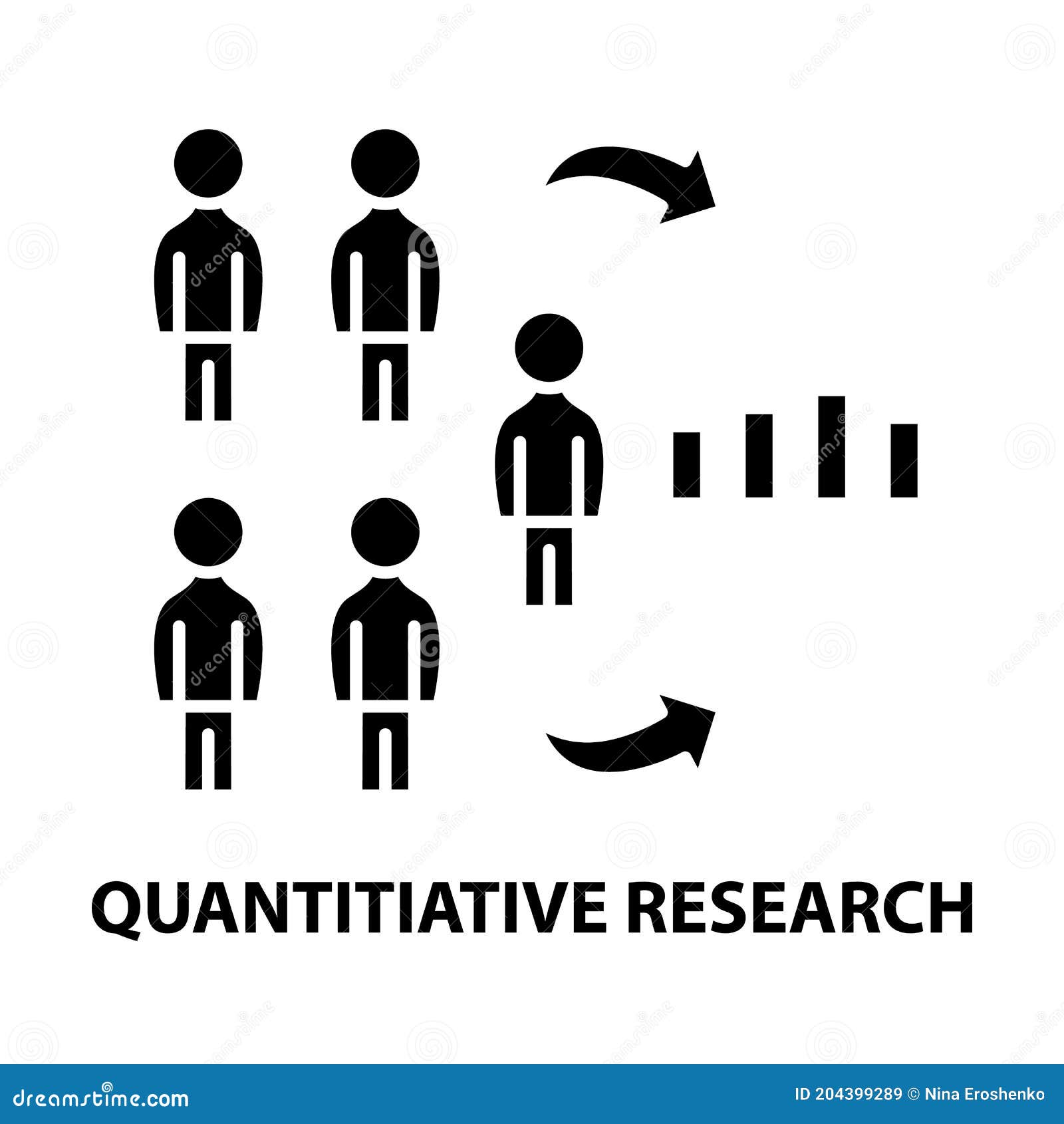 Quantitiative Research Icon, Black Vector Sign with Editable Strokes ...