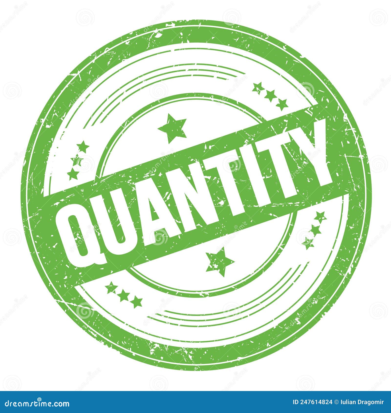 QUANTITY Text on Green Round Grungy Stamp Stock Illustration ...