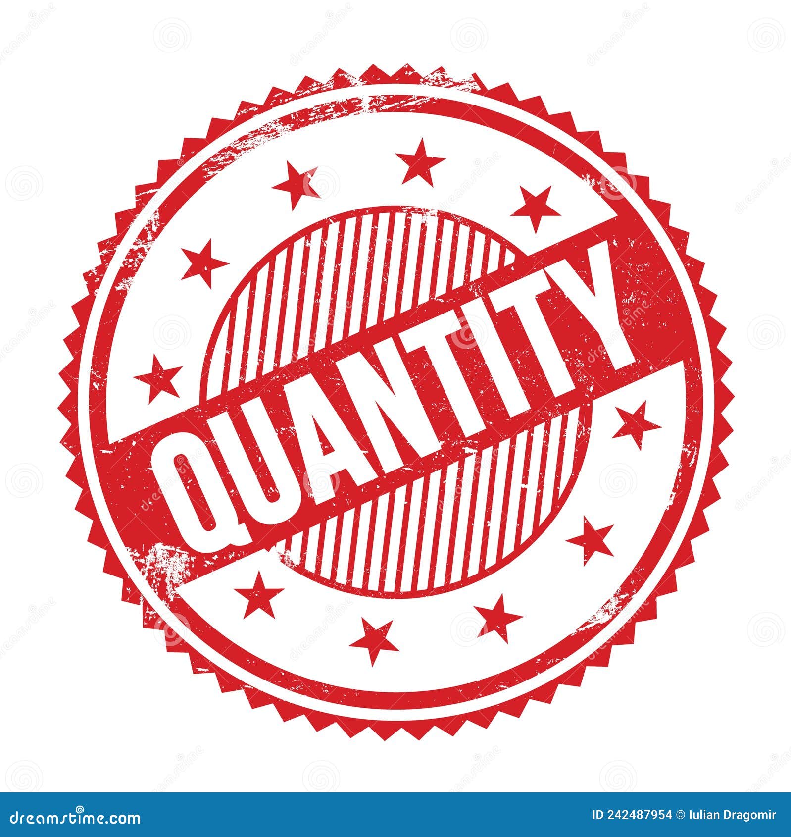 QUANTITY Text Written on Red Grungy Round Stamp Stock Illustration ...