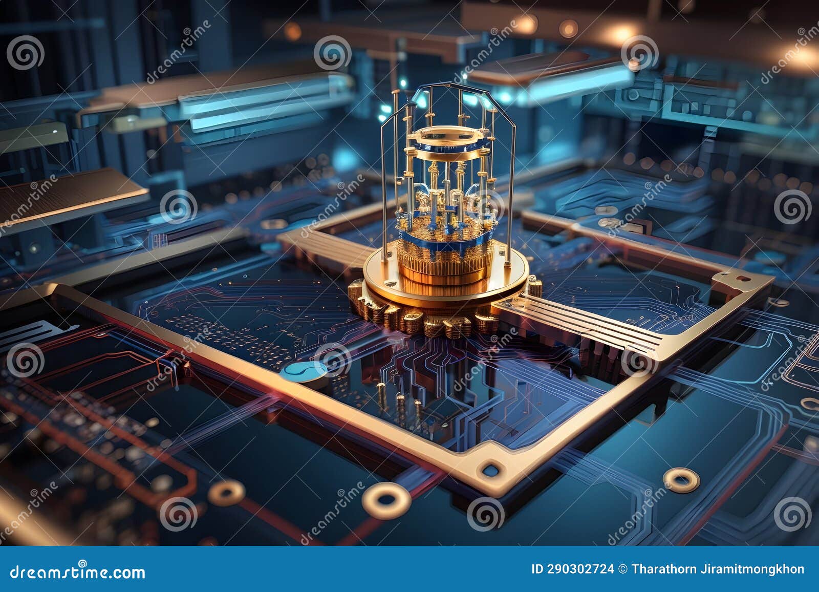 The Quantum Age: Where Computing Meets the Future Stock Illustration ...