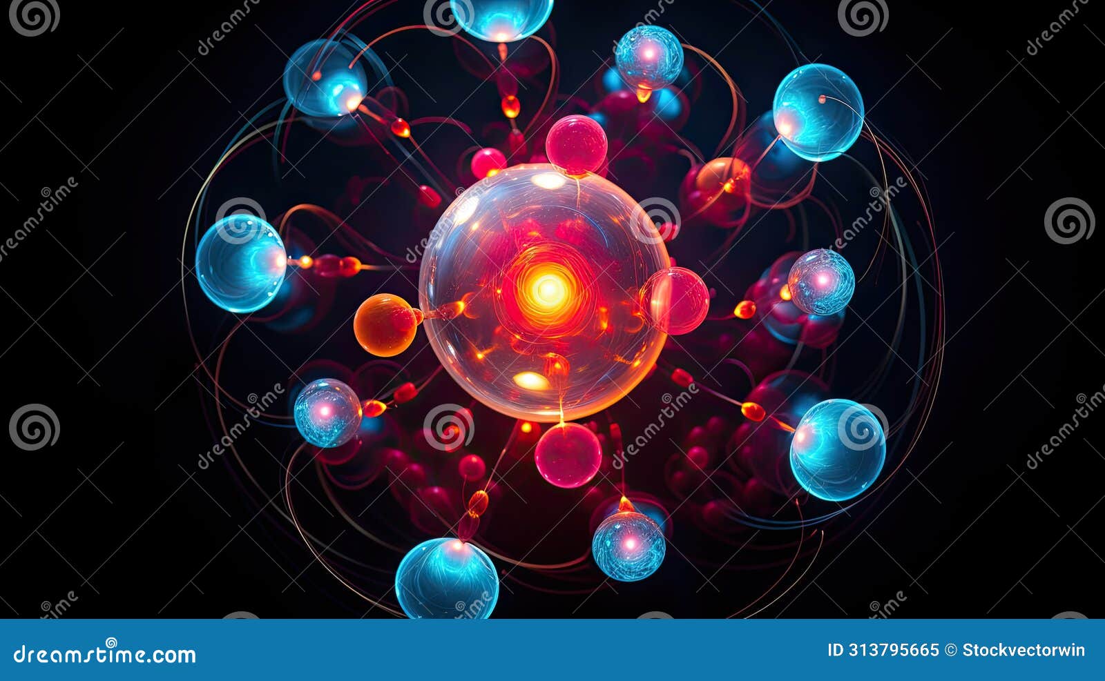 Quantum atom orbit stock illustration. Illustration of position - 313795665