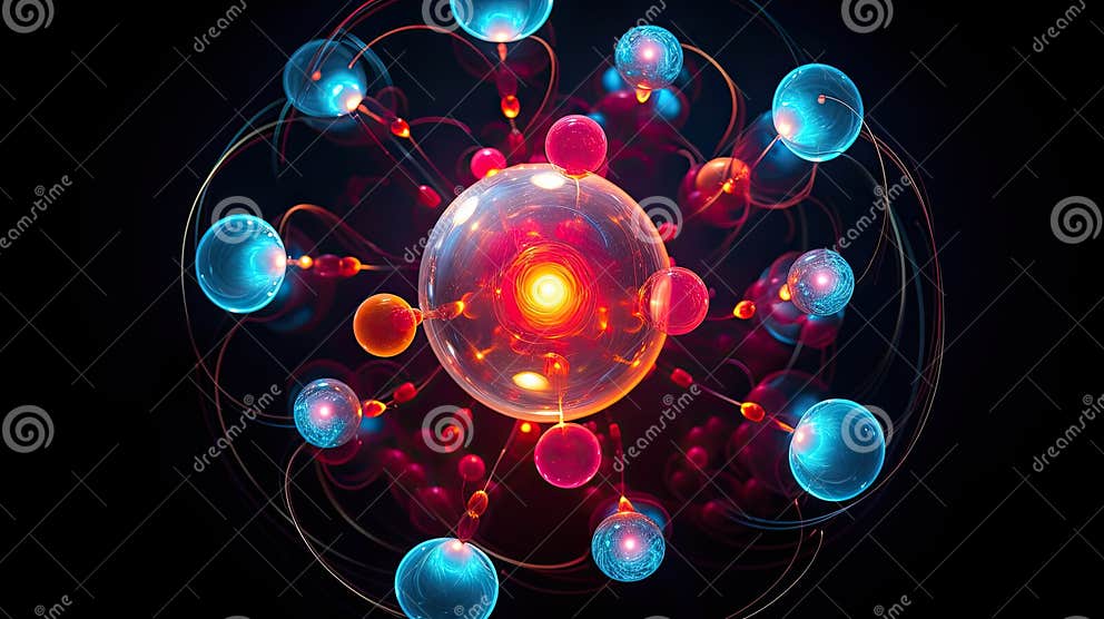 Quantum atom orbit stock illustration. Illustration of position - 313795665