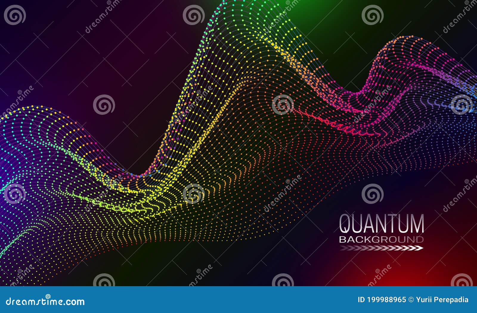 Quantum Background Design With Multicoloured Dots And Lines Stream ...