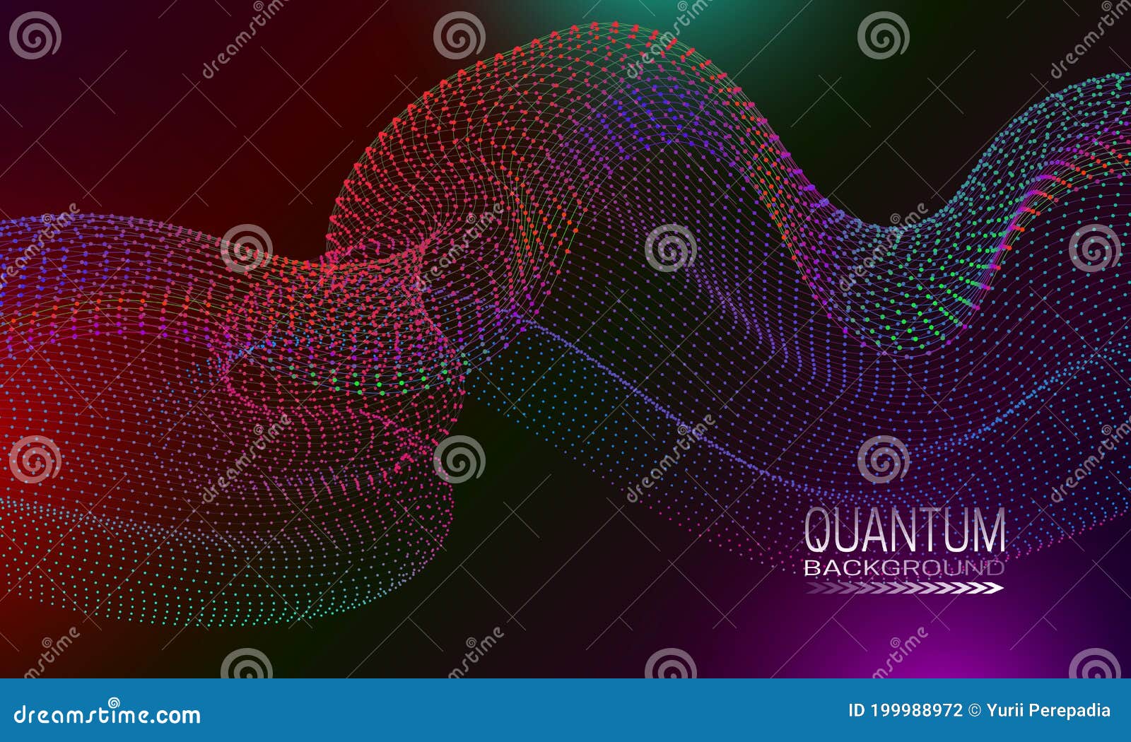 Quantum Background Design with Multicoloured Dots and Lines Stream ...