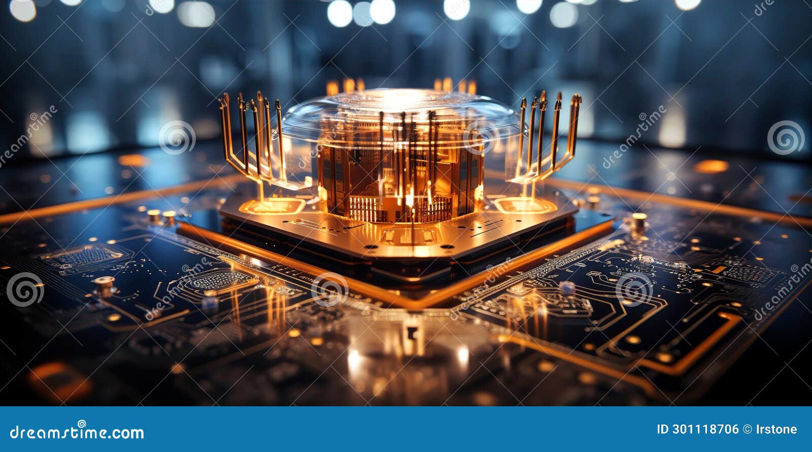 Quantum Chip, Part of Quantum Computer. How Quantum Technology May Look-like Stock Illustration ...