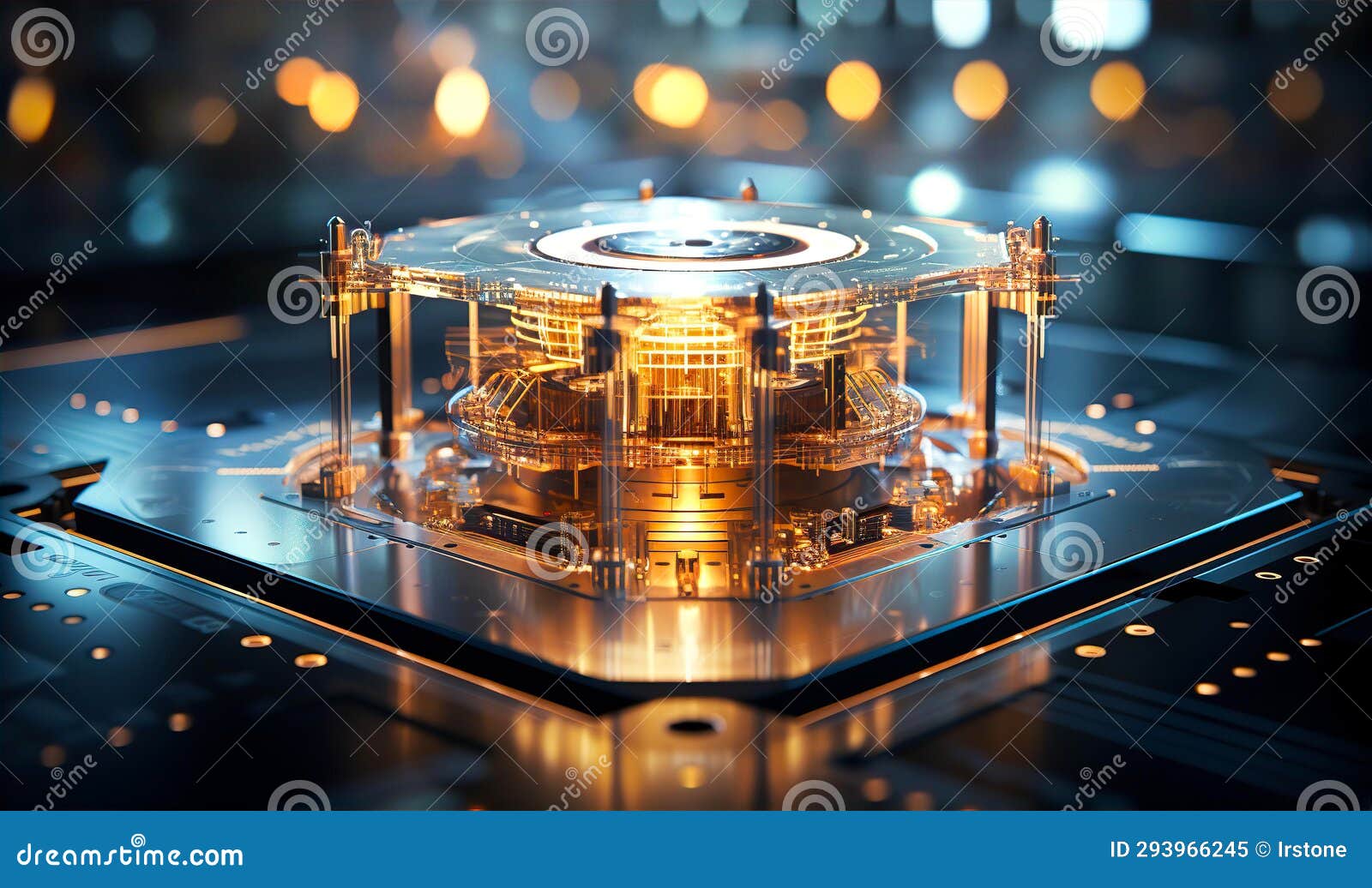 Quantum Chip, Part of Quantum Computer. How Quantum Technology May Look-like Stock Illustration ...