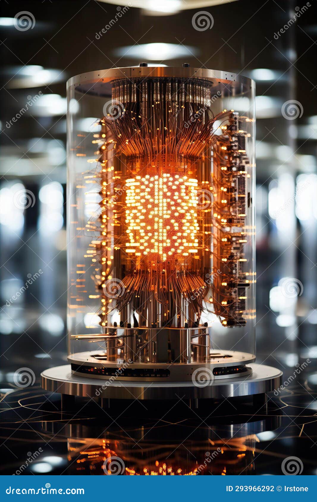 Quantum Chip, Part of Quantum Computer. How Quantum Technology May Look-like Stock Illustration ...