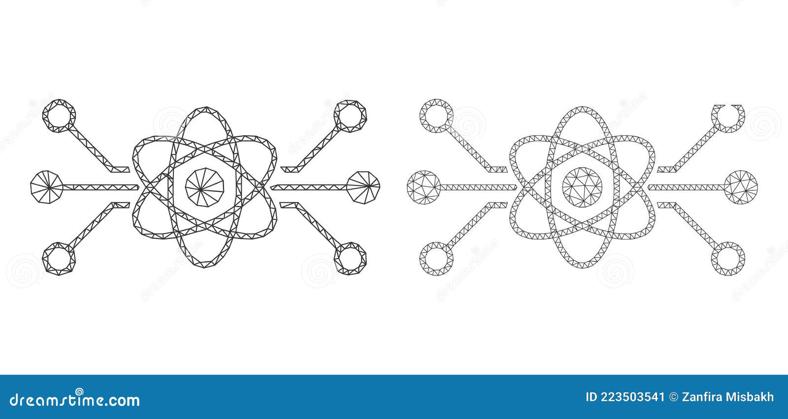 Quantum Circuit Icons - Vector Triangle Mesh Stock Vector ...