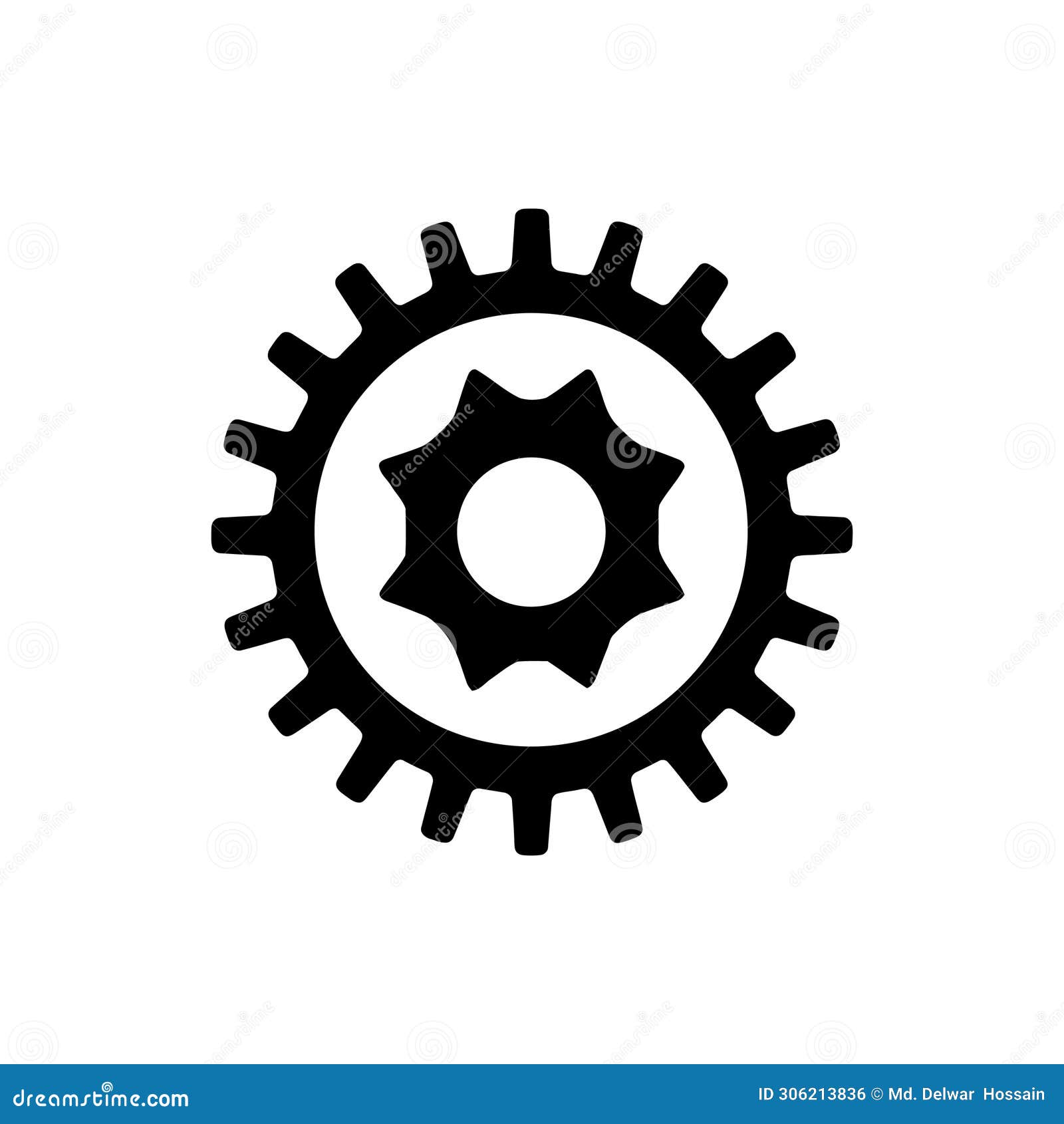 Quantum Cog gear icon stock vector. Illustration of quantum - 306213836