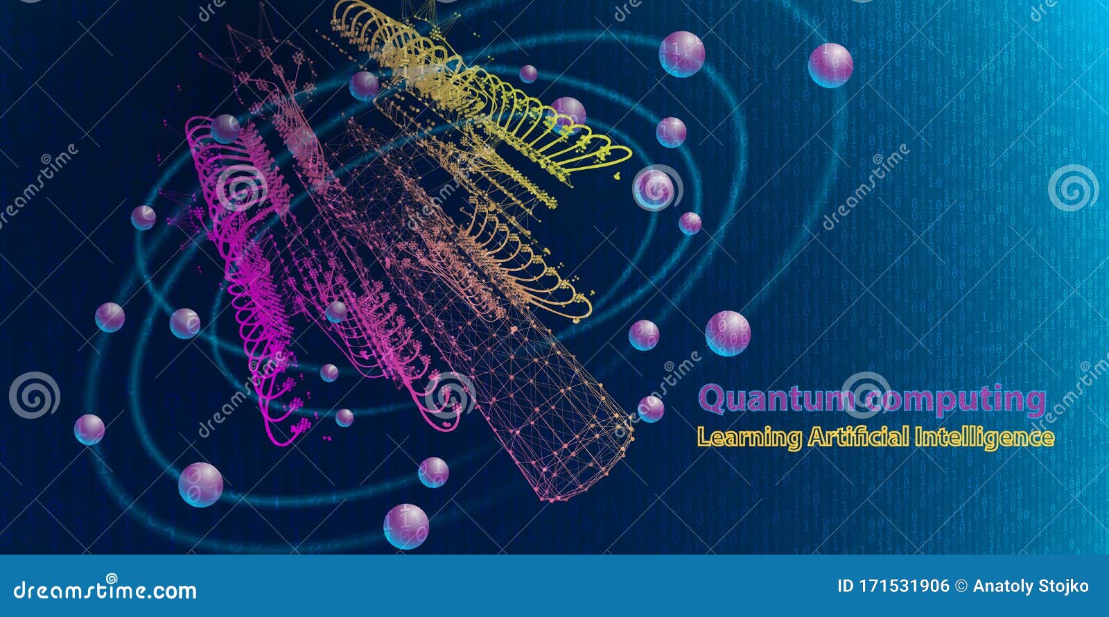Quantum Computer. Abstract Tech Background Concept With Qubit. Learning ... Quantum Computer. Abstract Tech Background Concept With Qubit. Learning ...