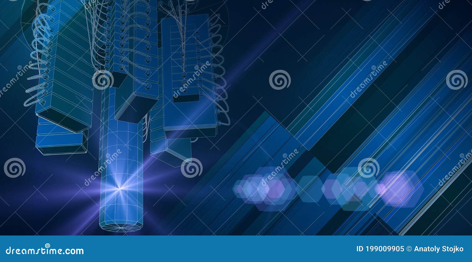 Quantum Computer. Big Data. Abstract Physics Concept with Grid Quantum ...