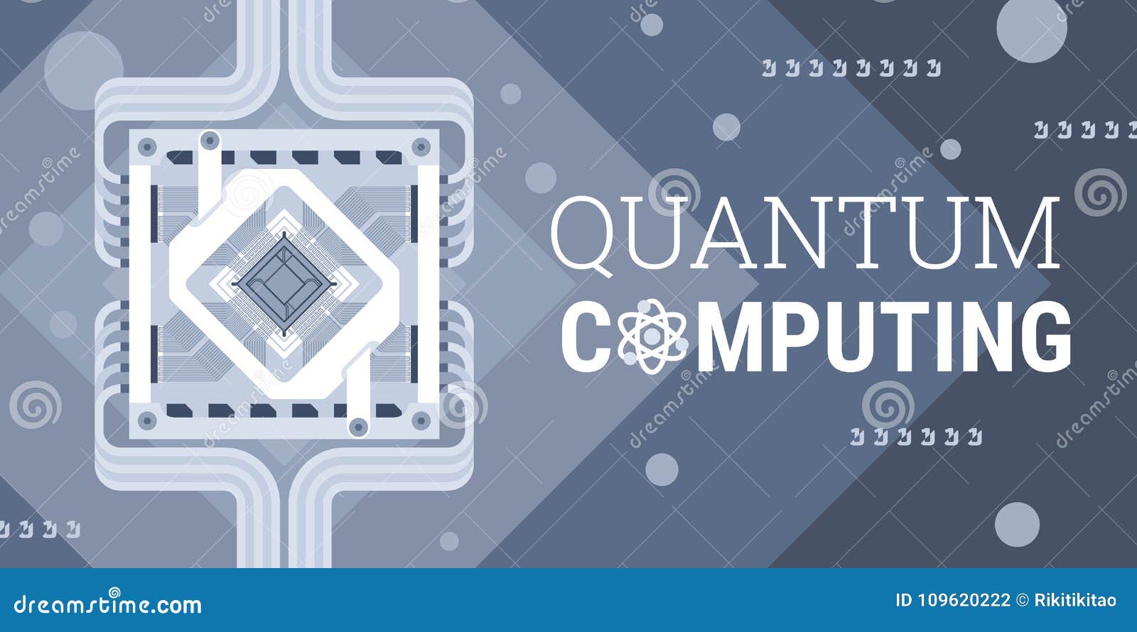 Quantum computing stock vector. Illustration of processor - 109620222
