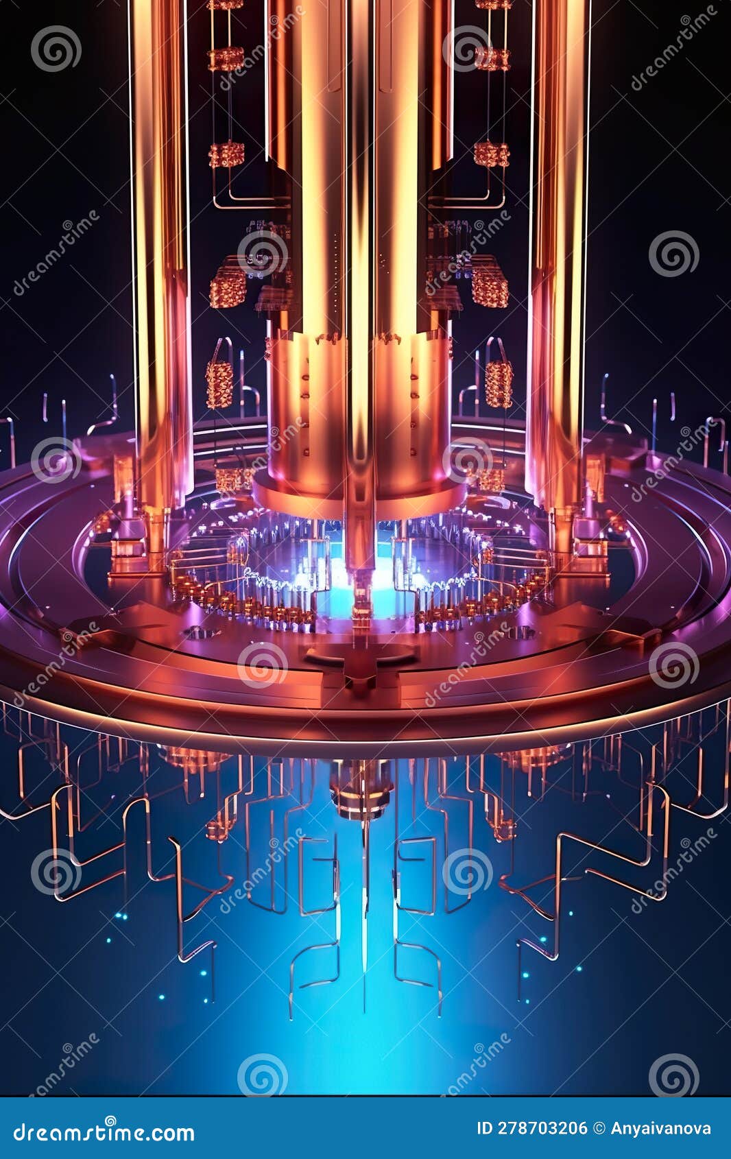 Quantum Computer Close Up, Futuristic Technology, Generative AI Image ...