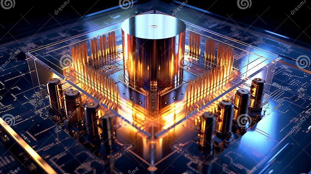 Quantum Computer Concept Created Using Generative AI Stock Illustration ...