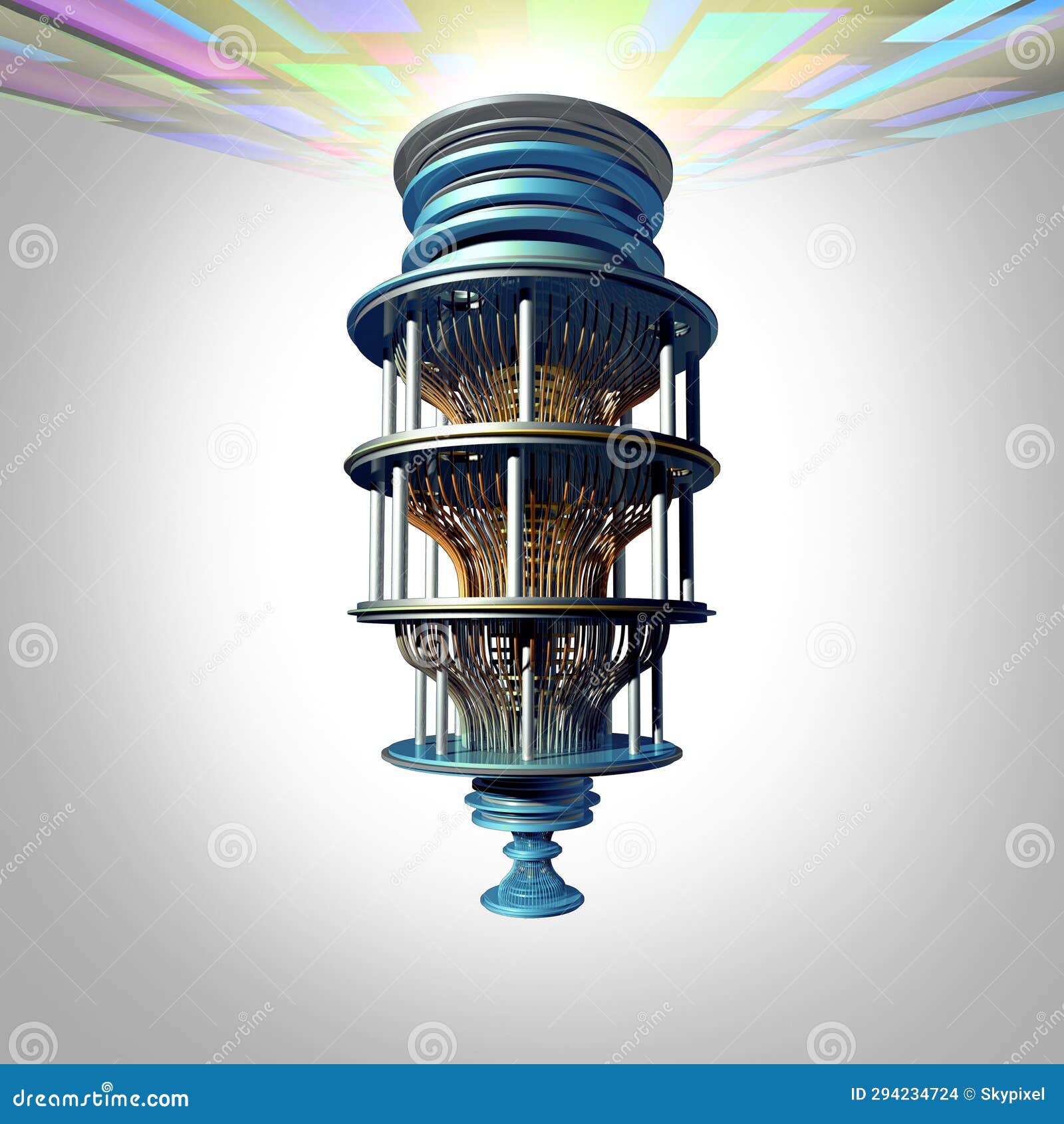 Quantum-Computer-Concept stock illustration. Illustration of learning - 294234724