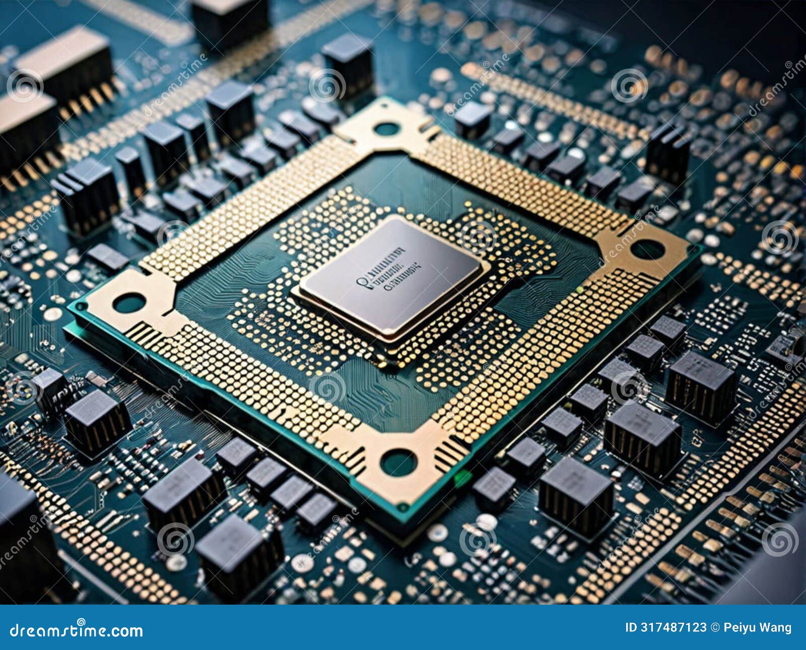 Quantum Computer Concept With Cpu Processor Quantum Qubit Intelligent Computing Generative Ai