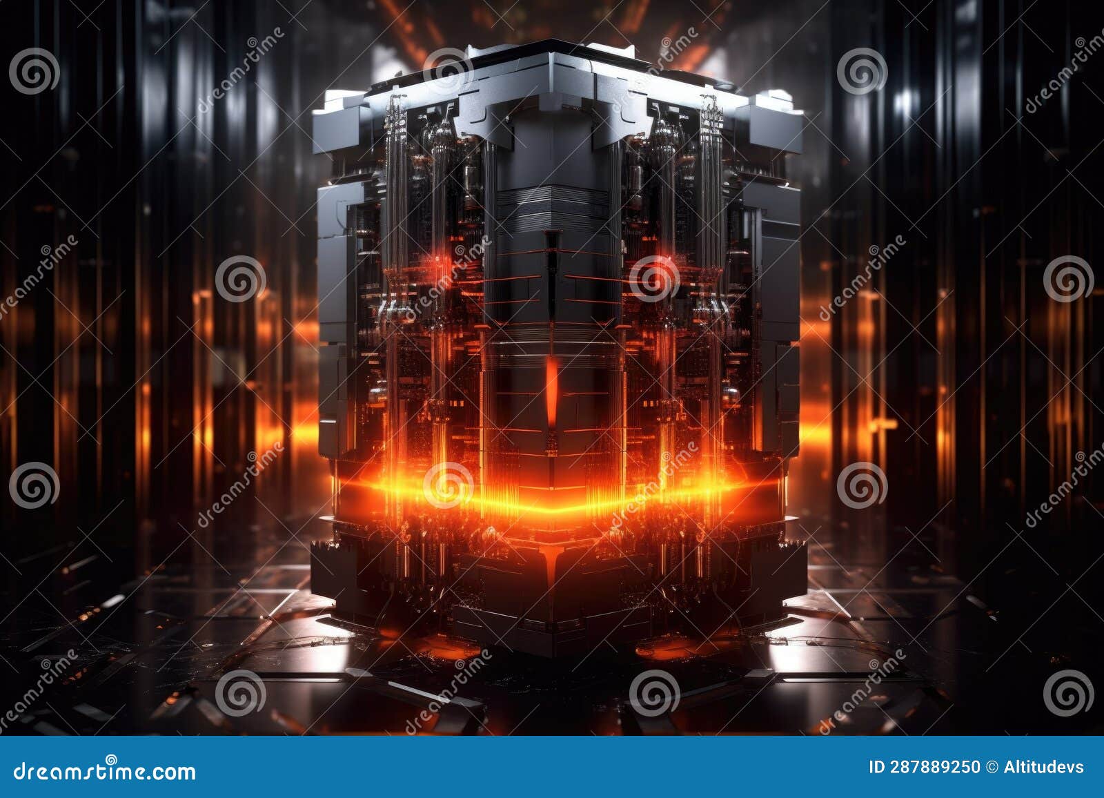 Quantum Computer Core in a Dark, Futuristic Setting Stock Photo - Image ...